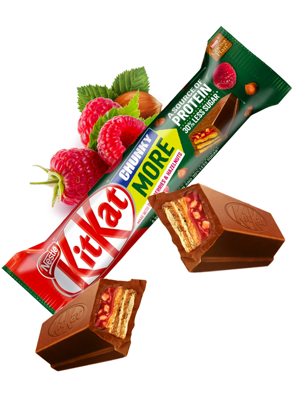 Gran Kit Kat Protein de Chocolate, Frambuesas y Avellanas 42 grs ...