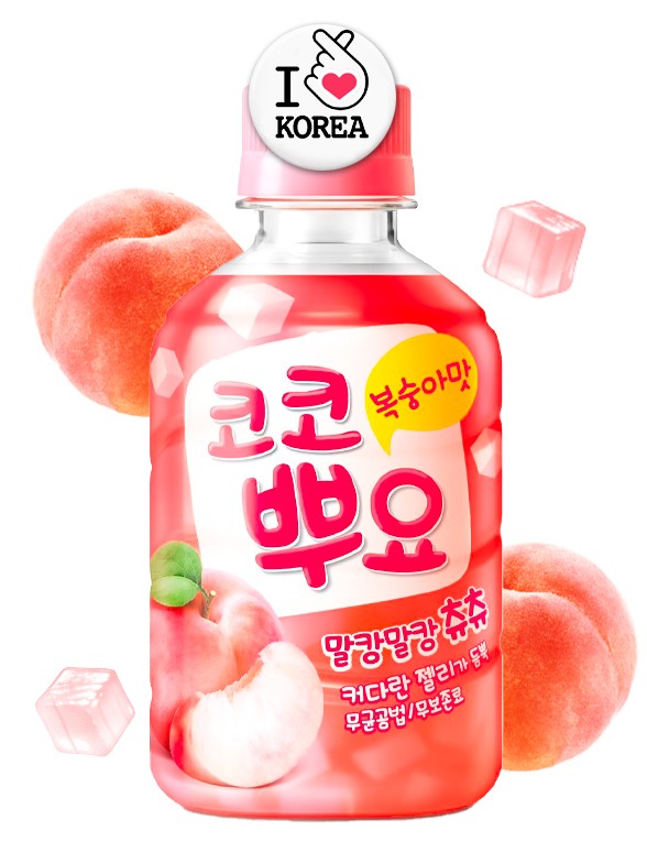 Bebida Coreana Jelly Sabor Melocotón | Coco Puyo 280 ml. | JaponShop