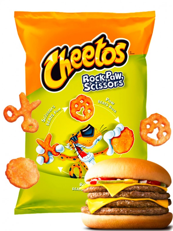 Cheetos sabor Burger Big Bag | Piedra, Garra, Tijera 85 grs | JaponShop