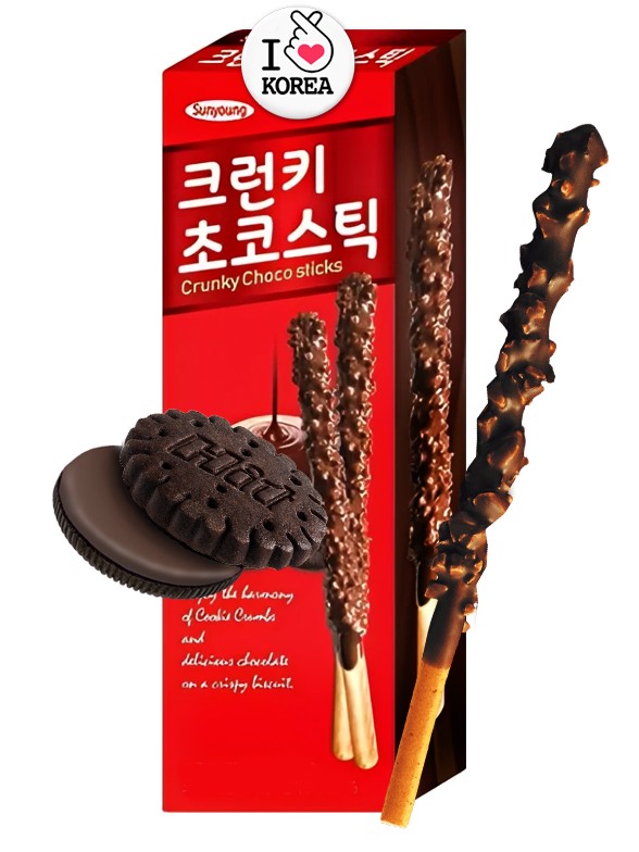 Choco Sticks Coreanos con Toppings de Galleta de Cacao | Sunyoung 54g. | JaponShop