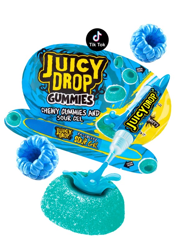 Chuches Ácidas con Boli Gel Sabor Frambuesa | Juicy Drop 57 grs ...